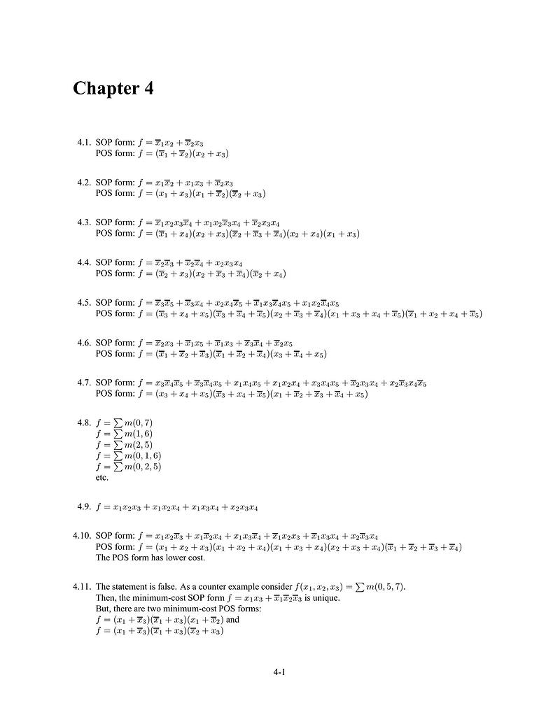 Solution manual to Fundamentals of digital logic with verilog design (Chapter 4)