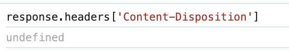 클라이언트에서 response.headers['content-disposition'] 호출할 때 undefined로 가지고 올 수 없는 문제. 네트워크에는 response ...
