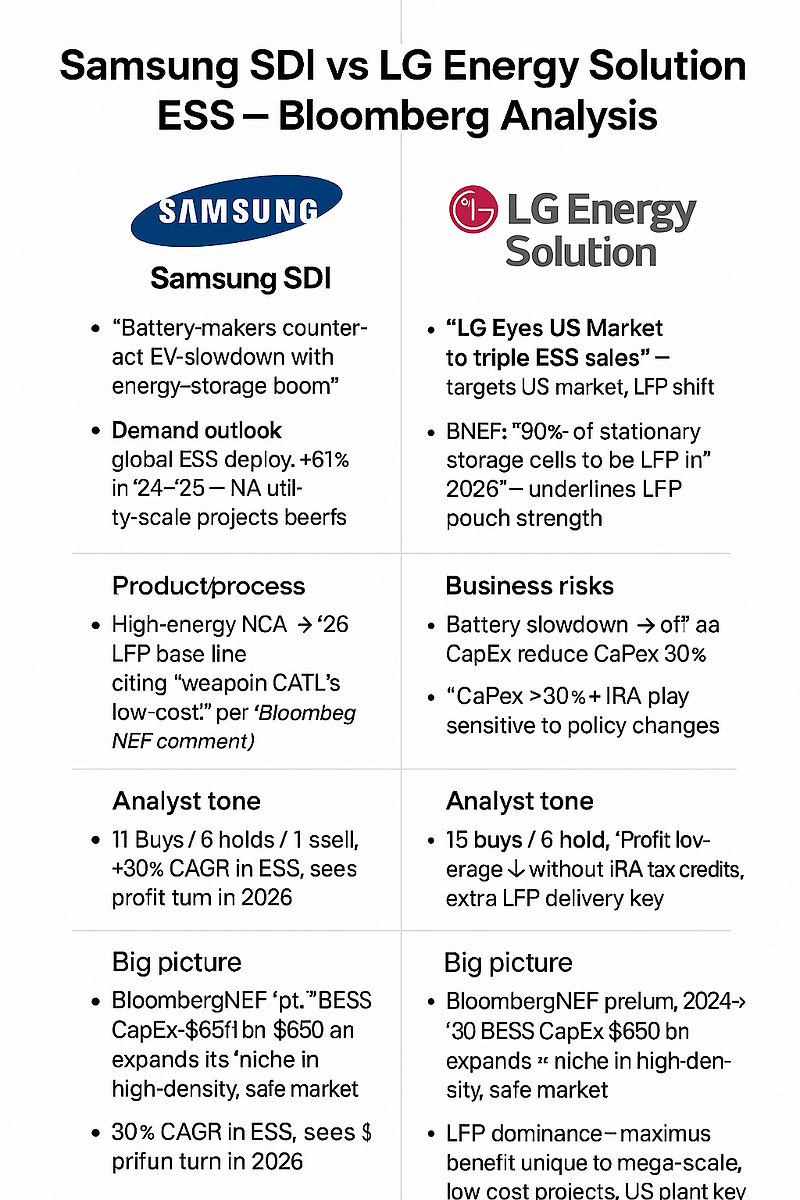 삼성sdi와 lg에너지솔루션 ESS 분야 비교