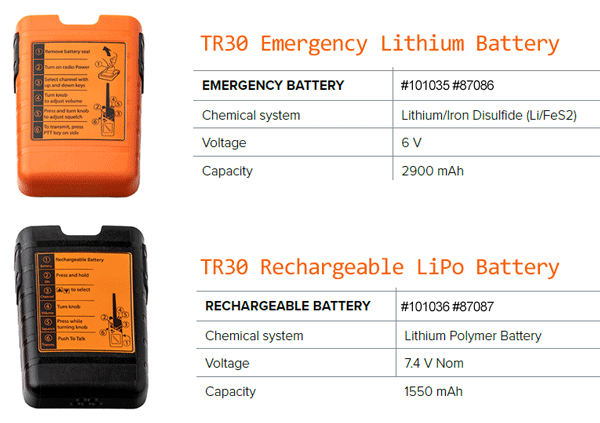 TRON TR30 GMDSS 무전기 배터리