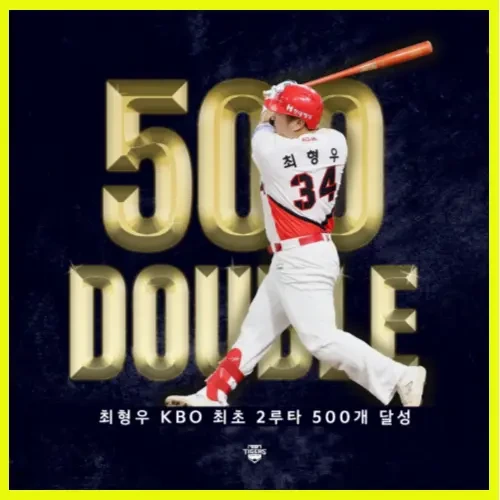기아 최형우 KBO 리그 아시아 최초 500호 2루타 기록 달성 여전한 해결사