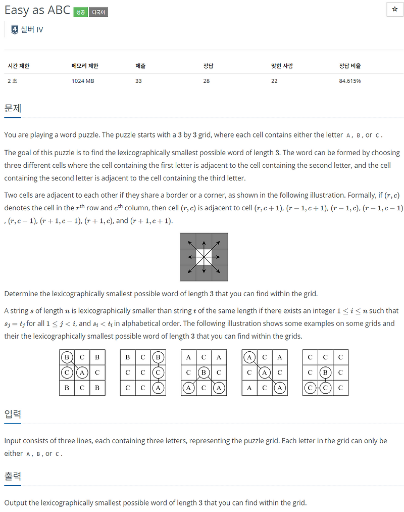 BEAKJOON / 백준 - JAVA 32076번 Easy as ABC — SlowCoding