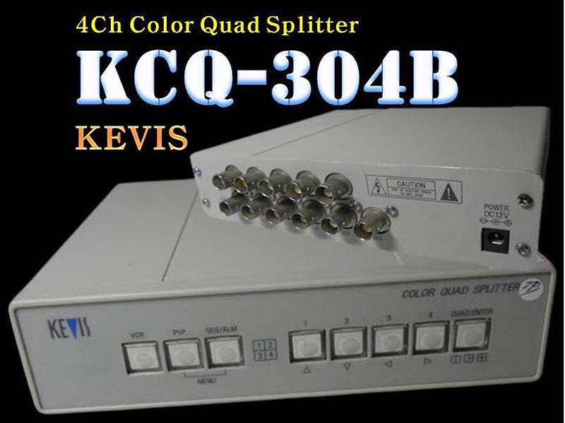 화면 분할기 캐비스 4채널 Color Quad Splitter 4in-out 4Ch+VCR+Mon KEVIS KCQ-304B