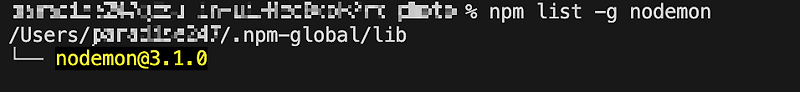 zsh: command not found: nodemon 해결하기