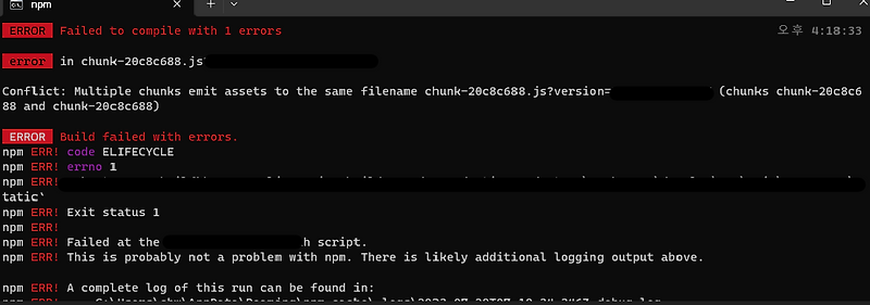 Docker image Conflict: Multiple chunks emit assets to the same filename ...