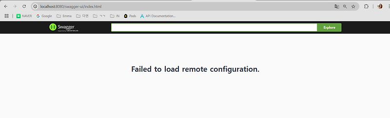 [ swagger ] Failed to load remote configuration.