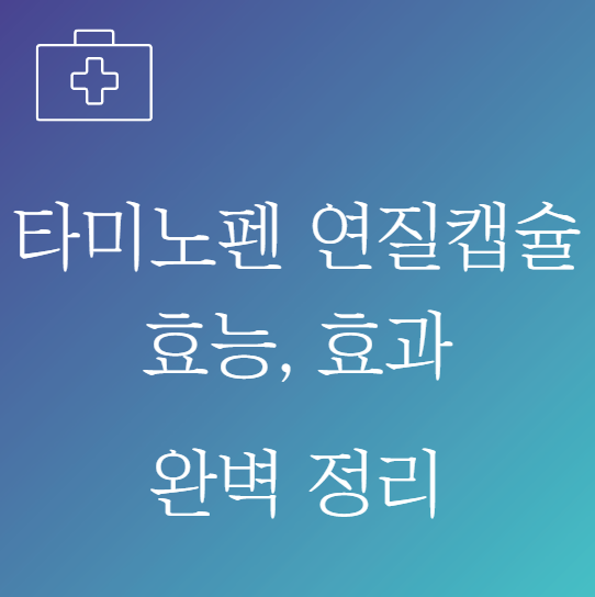 해열진통제 타미노펜 연질캡슐(Taminophen Soft Cap.)효능, 효과, 부작용, 복용방법 완벽정리