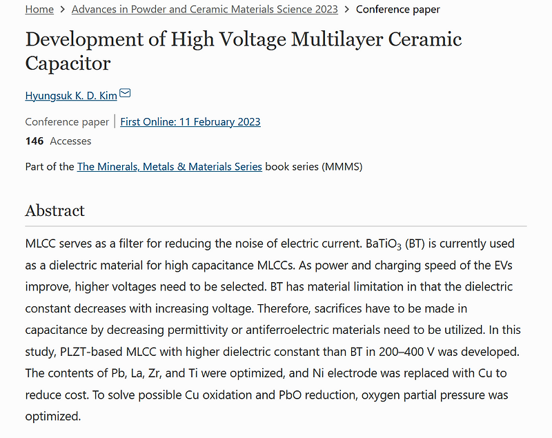 (2023) Development of high voltage MLCC