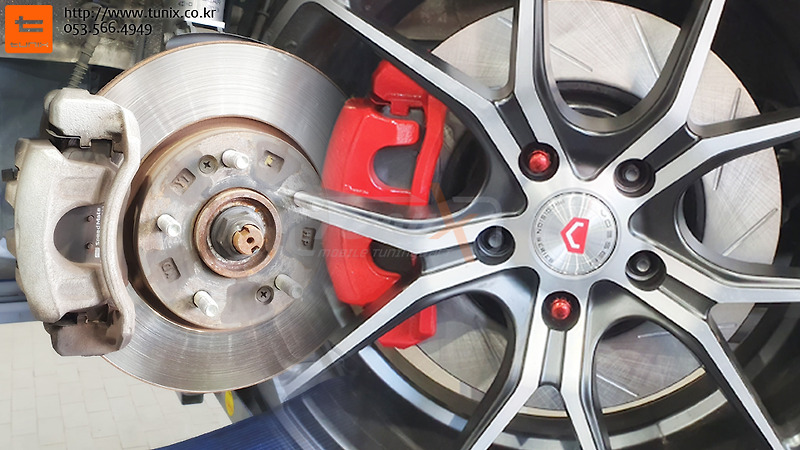K3 XG2p - 320mm 디스크조합 브레이크튜닝 = 이벤트상품 순정17인치휠 ( 대구 아반떼 MD AD 올뉴k5 셀토스 코나 = 튜닉스 )