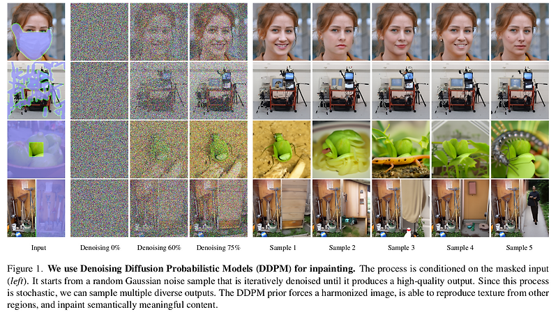 RePaint: Inpainting using Denoising Diffusion Probabilistic Models