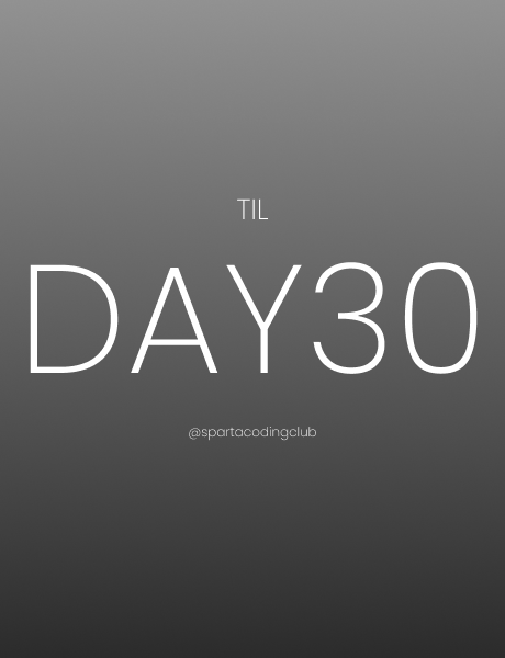 [TIL] 내배캠 Day30