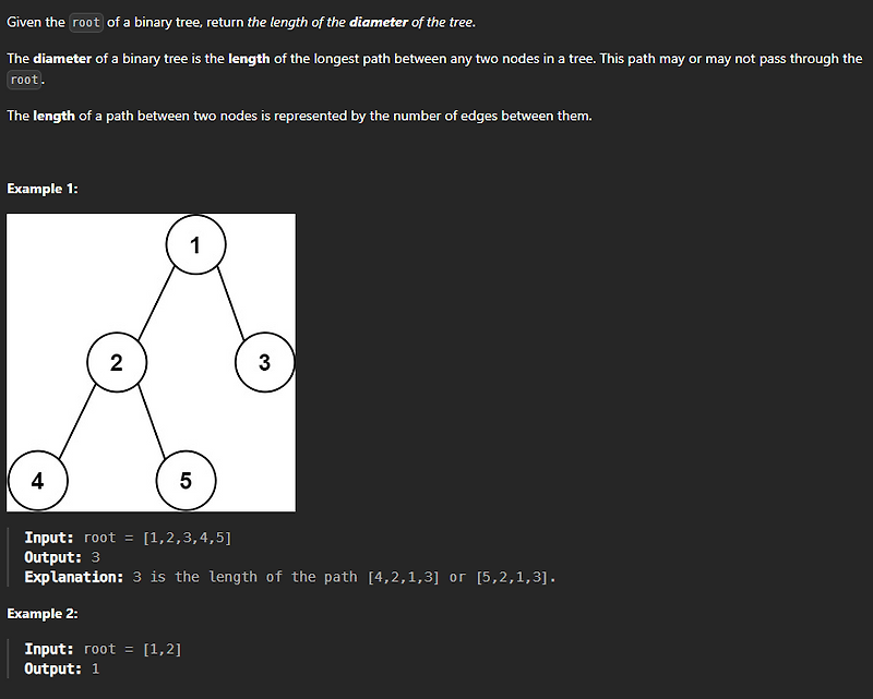 LeetCode : 543. Diameter of Binary Tree
