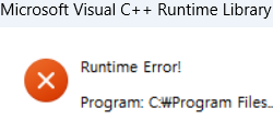 Microsoft Visual C++ Runtime Error 런타임 오류 해결방법