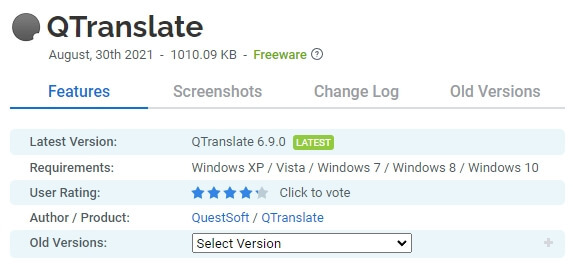 QTranslate 무료 다운로드