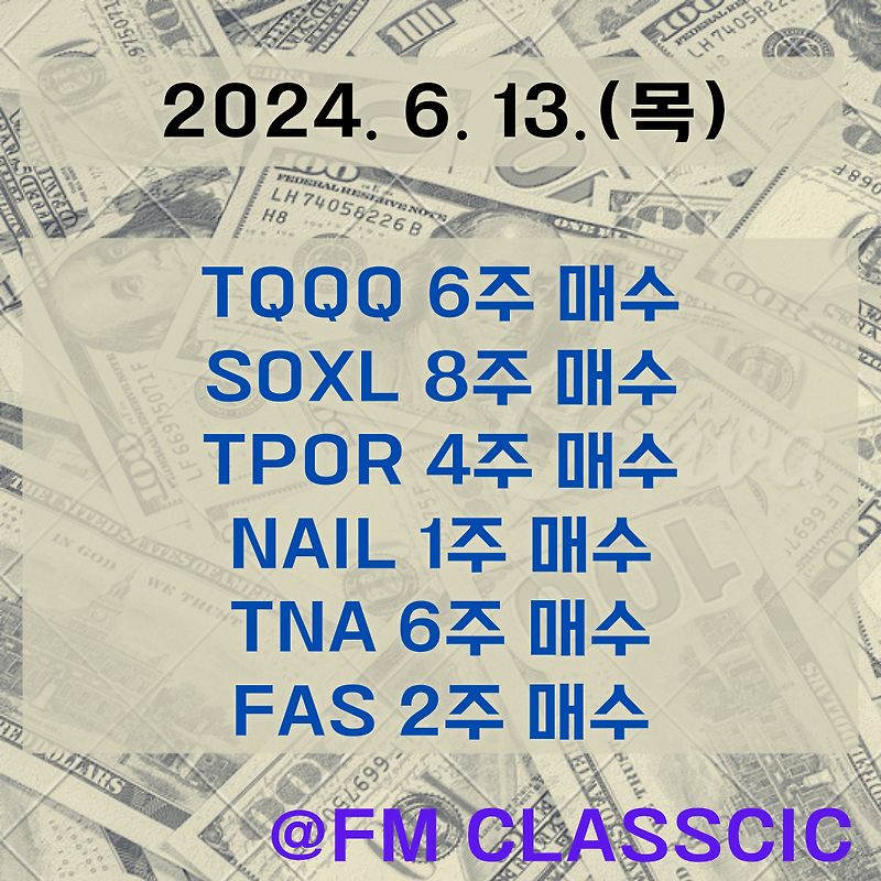 2024.6.13.(목) 무한매수법 투자일지-TQQQ SOXL FAS 시작!