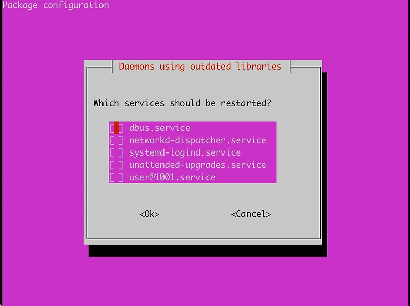 우분투Ubuntu 패키지 설치시 자주 뜨는 화면? 왜?