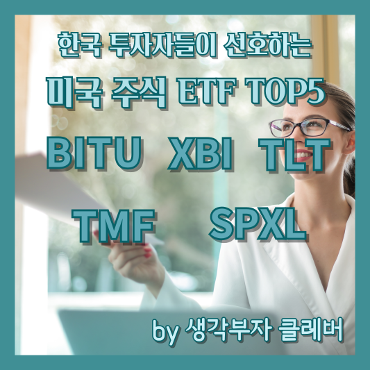 한국 투자자들이 선호하는 미국 주식 ETF TOP5알아보기: BITU, XBI, TLT, TMF, SPXL