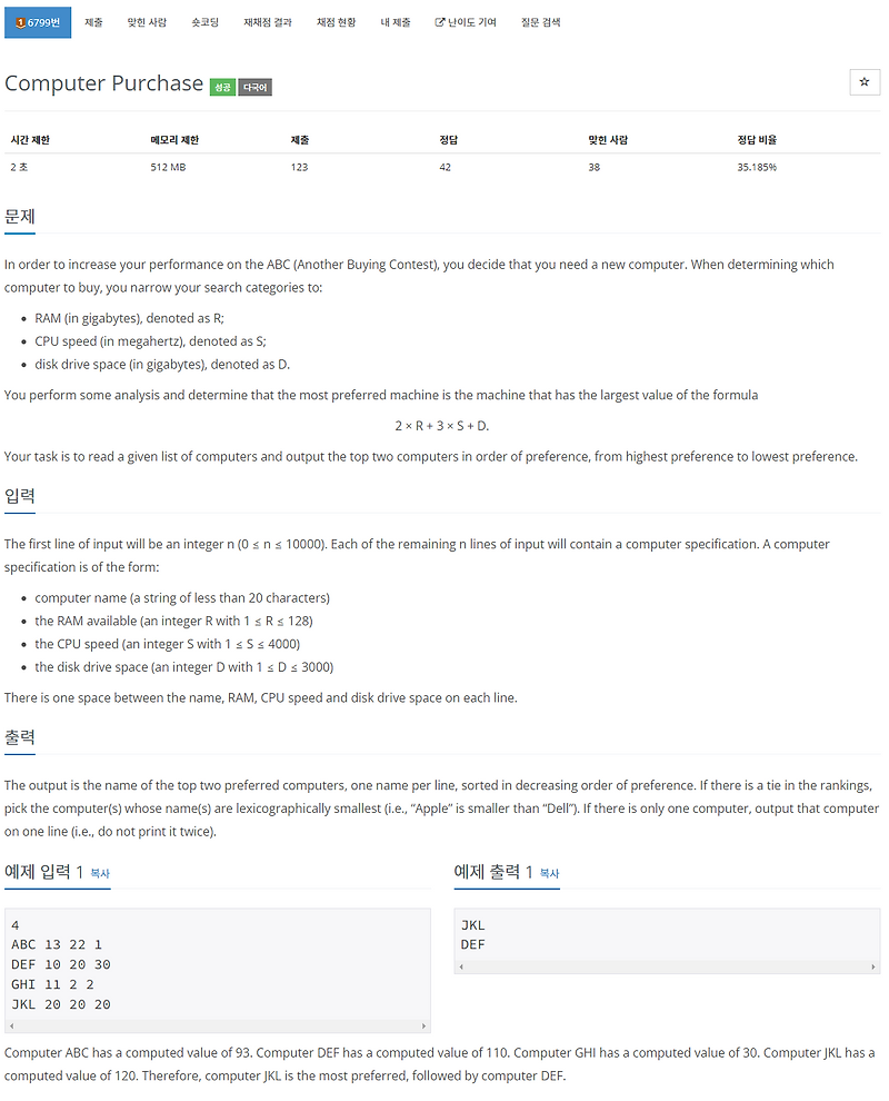 [자바] 백준 6799 - Computer Purchase (java) - Nahwasa