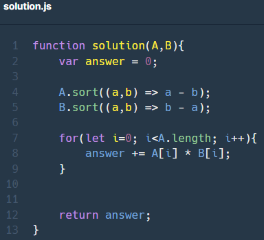[프로그래머스] Lv.2 최솟값 만들기 (JavaScript) :: hwannee.dev