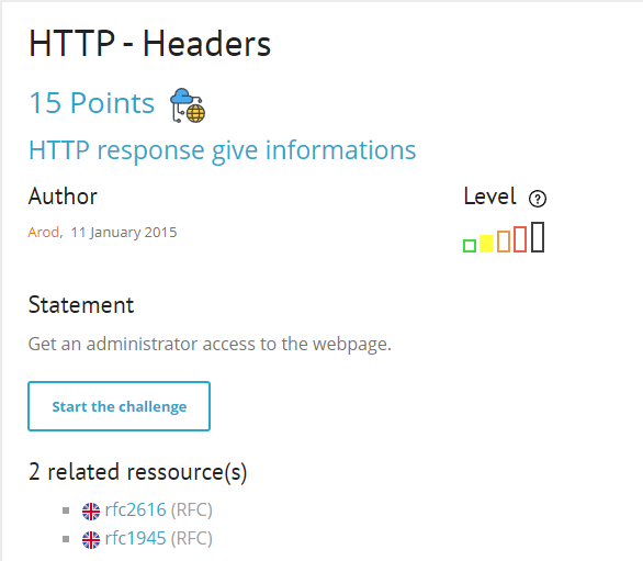 Root Me[web-server] : HTTP - Headers Write up