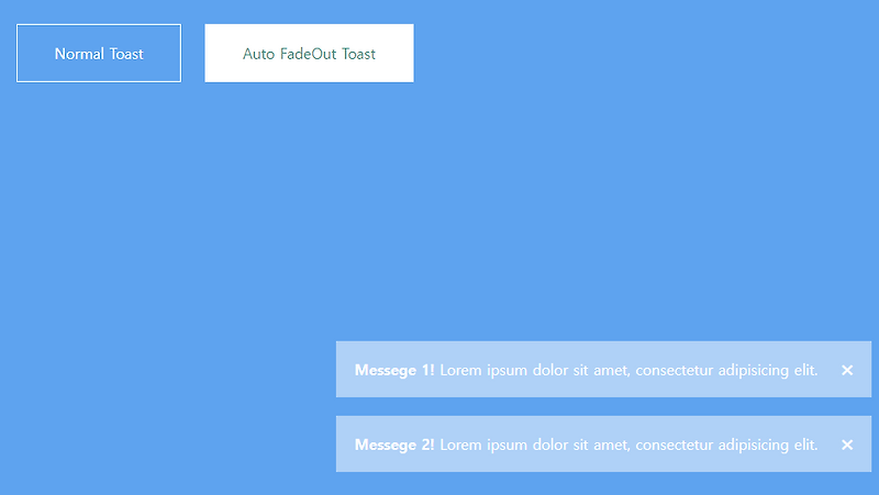 jQuery | Basic Toast Notifications Snippet