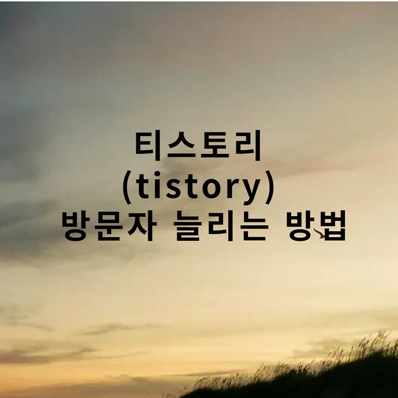 티스토리(tistory) 방문자 늘리는 방법(나도 월 100만원 수익창출 하기!!)