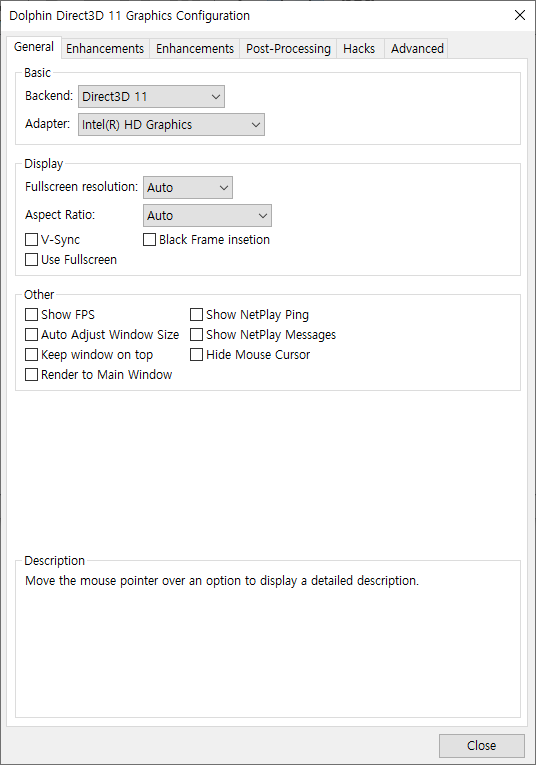 Dolphin emulator - Ishiiruka (Default Graphics Configuration)