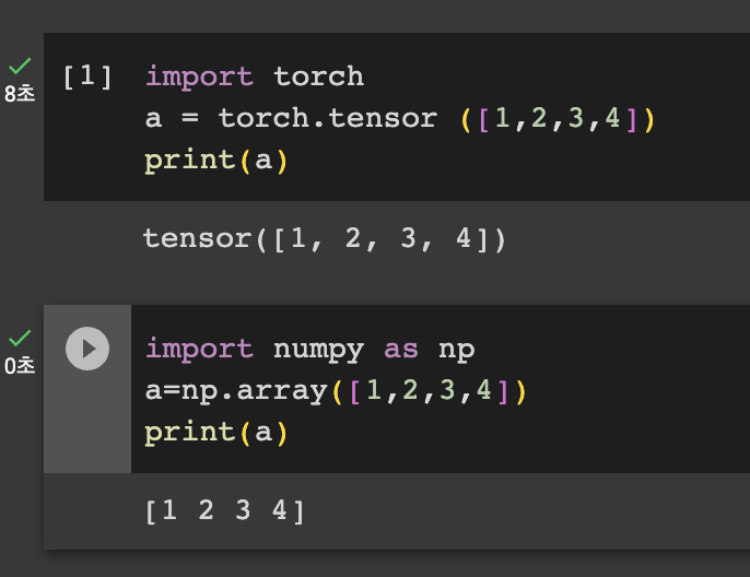1️⃣ Pytorch 기초_numpy와 닮은 torch :: J's Blog