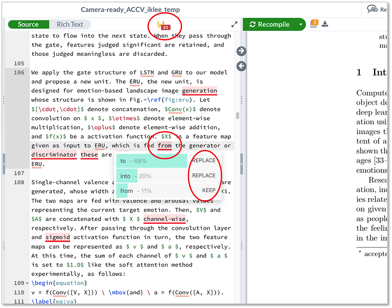 Writefull for Overleaf