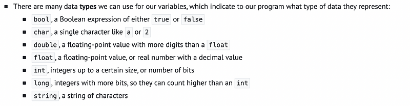 [C 언어] Datatype in C: int float double char bool long string