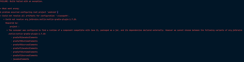 [Flutter] Could not resolve all artifacts for configuration ':classpath'. 해결