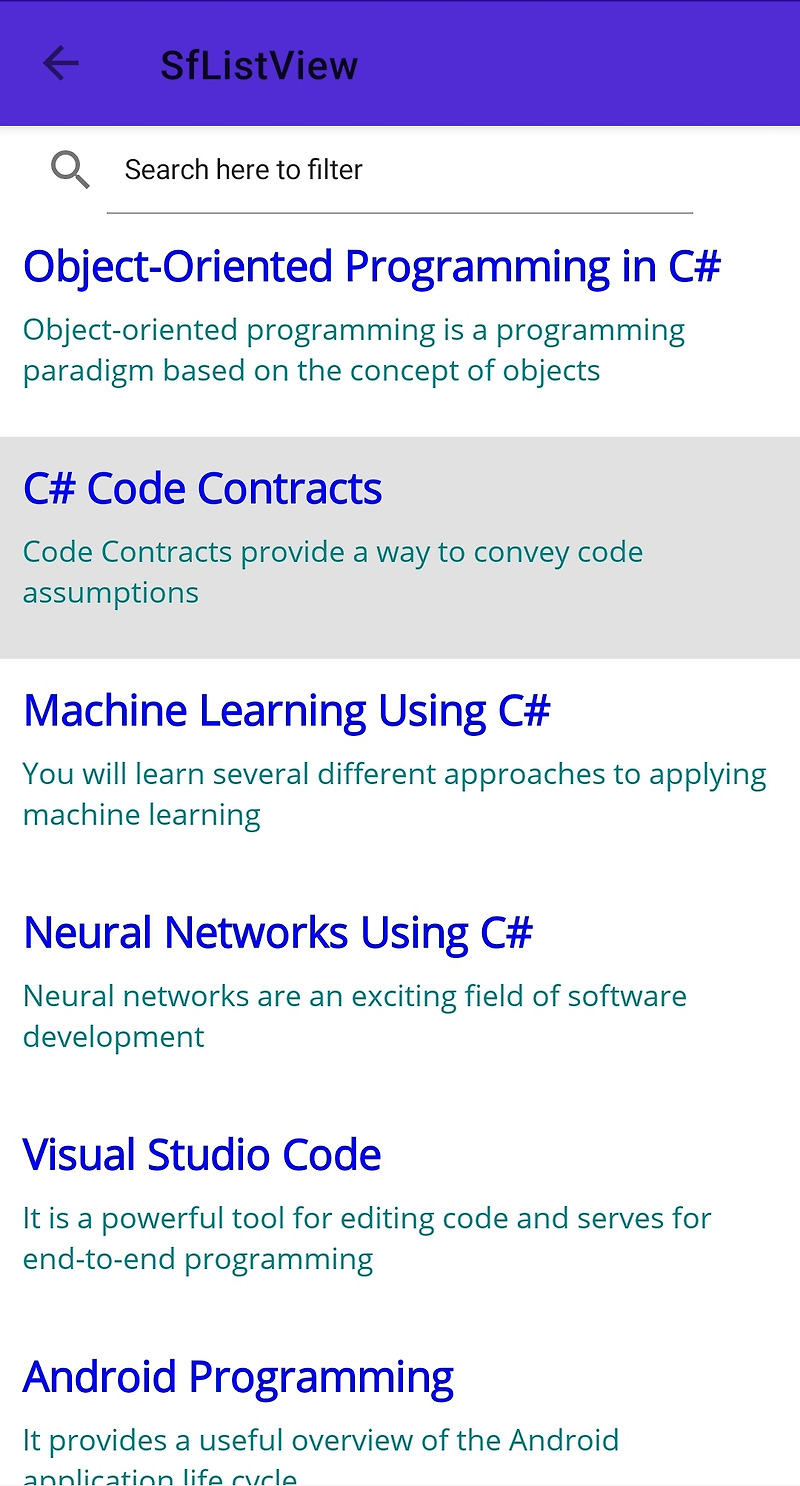 .NET MAUI SfListView 컨트롤 사용하기 - Syncfusion