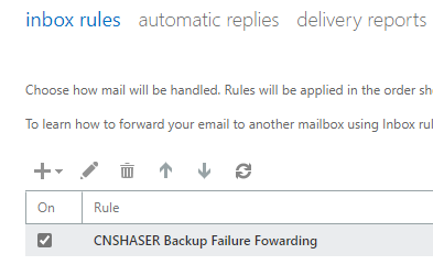 [ServiceNow] Inbound Action for Backup Fail Issue