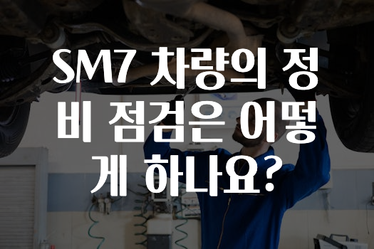 이달의 핫 SM7 차량의 정비 점검은 어떻게 하나요? 추천드릴게요