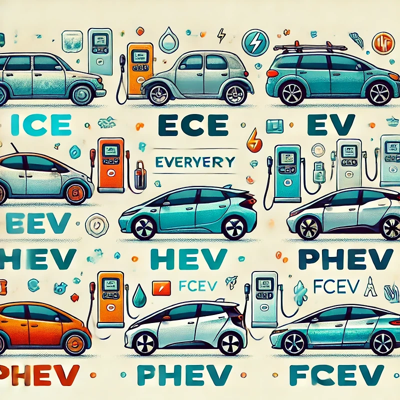 자동차의 구분: ICE, EV, BEV, HEV, MHEV, EREV란?