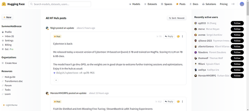 Hugging Face - Posts, Docs, Pricing