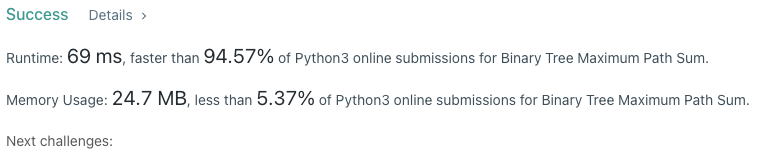 Leetcode 매일 풀기 124 Binary Tree Maximum Path Sum
