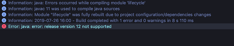 [Intelli J] java: error: release version [version] not supported