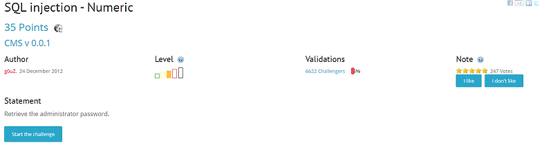 [Root-me] SQL injection - Numeric :: seummin_ 공부 노트