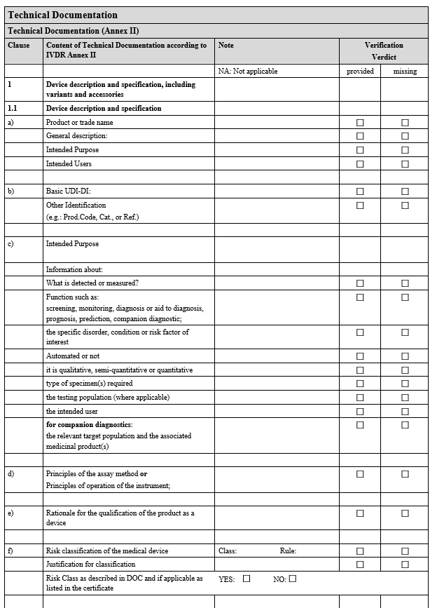 IVDR - Checklist를 활용한 DoC 와 TD 검증