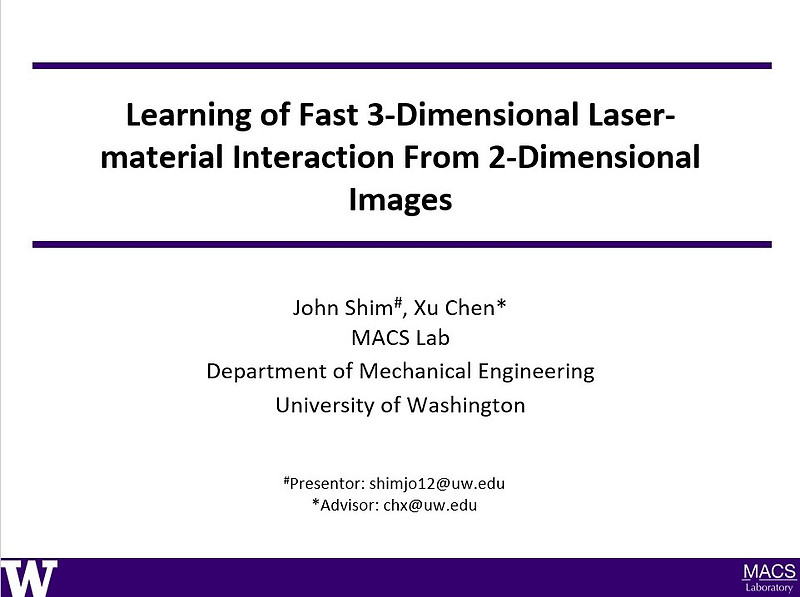 Learning of Fast 3-Dimensional Laser-Material Interaction From 2 ...