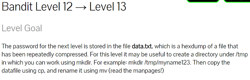 [OverTheWire] Bandit Level 12 → Level 13