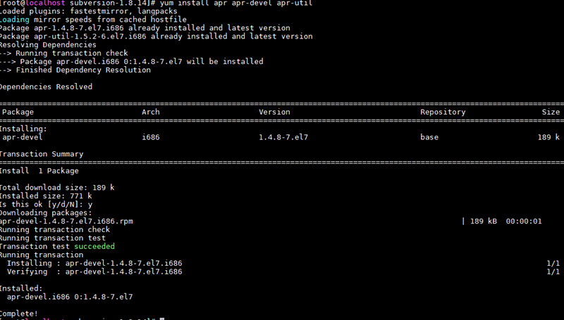 configure: WARNING: APR not found