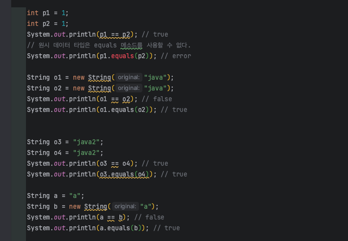 [Java] == vs. equals()
