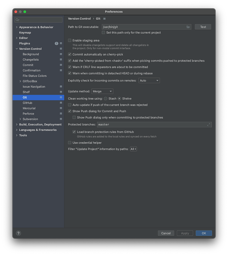 인텔리제이에서 Git을 찾을 수 없을때 (Cannot identify version of git executable: no response)