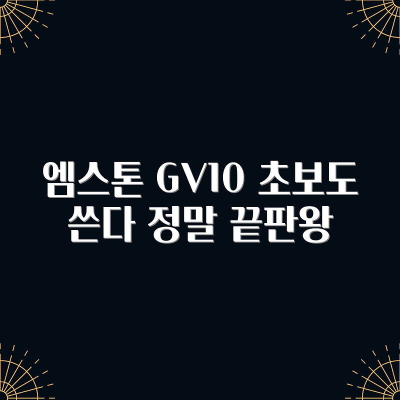초보도 쓰는 엠스톤 GV10, 끝판왕?