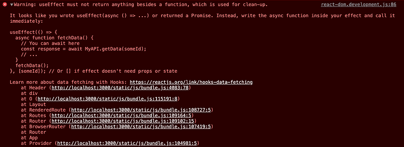 React Useeffect 에러 Useeffect Must Not Return Anything Besides A 1176