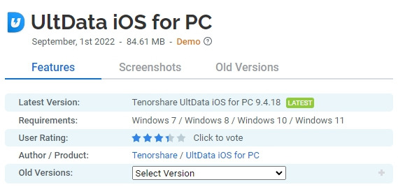 UltData iOS for PC 무료 다운로드