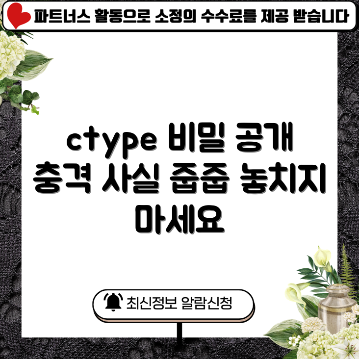 충격적인 ctype수화기의 숨겨진 비밀!