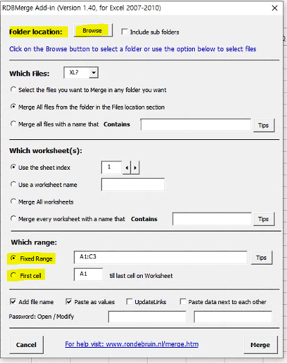 EXCEL에서 CSV 파일 합치는 방법 [EXCEL RDB MERGE 다운 및 적용방법]